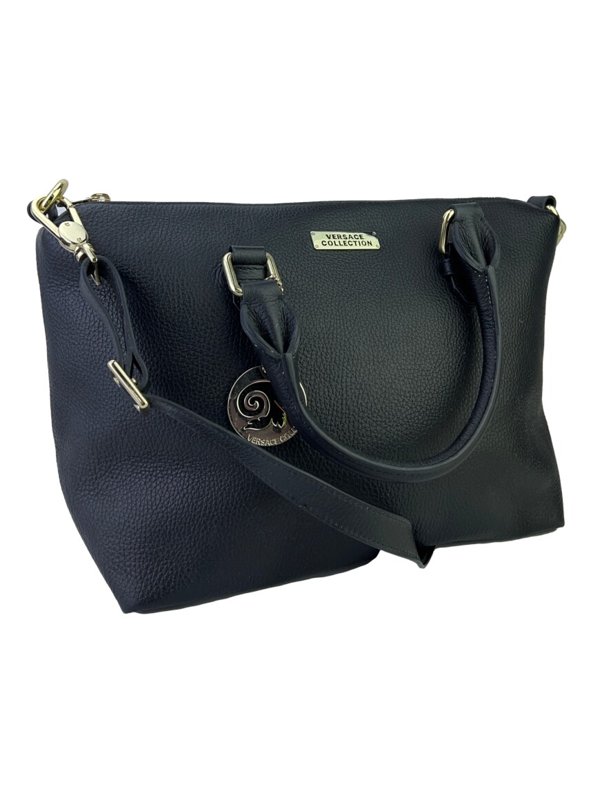 Bolsa Versace Collection Couro Preto - JDF77 Original | Etiqueta Única