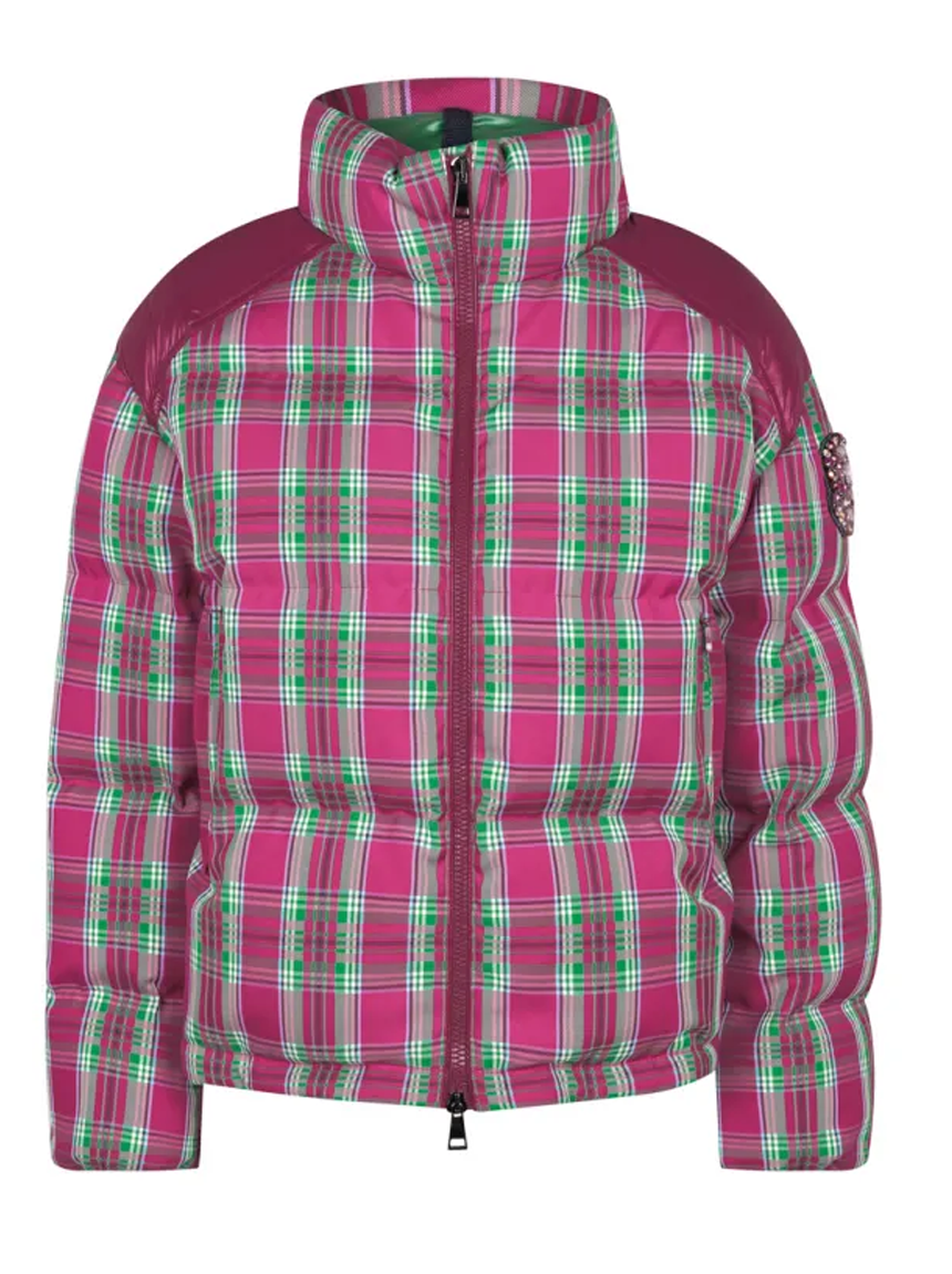 Jaqueta Moncler Crystal Xadrez Rosa Original - | Etiqueta Única