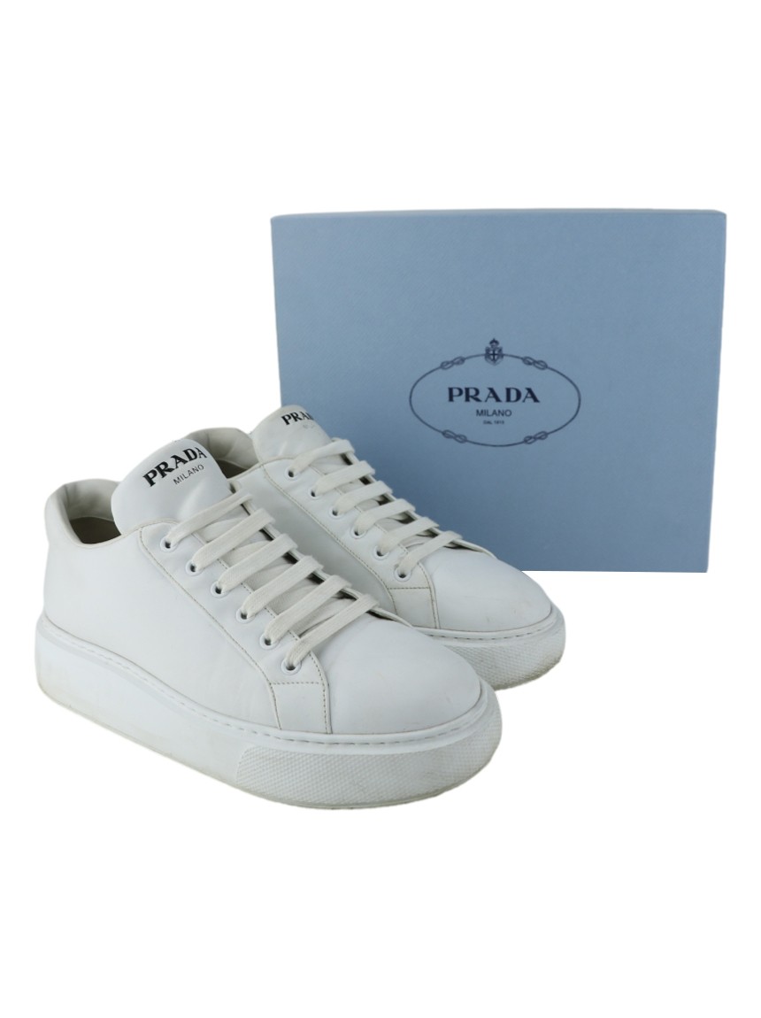 Tênis Prada Couro Branco - PNA14 Original | Etiqueta Única
