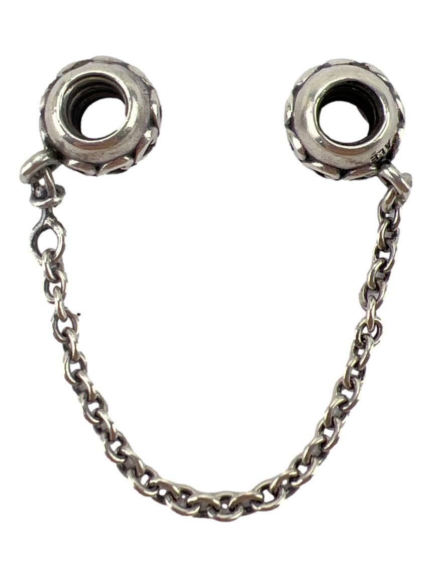 Berloque Pandora Corrente de Segurança Corações Prata - PID5 Original ...