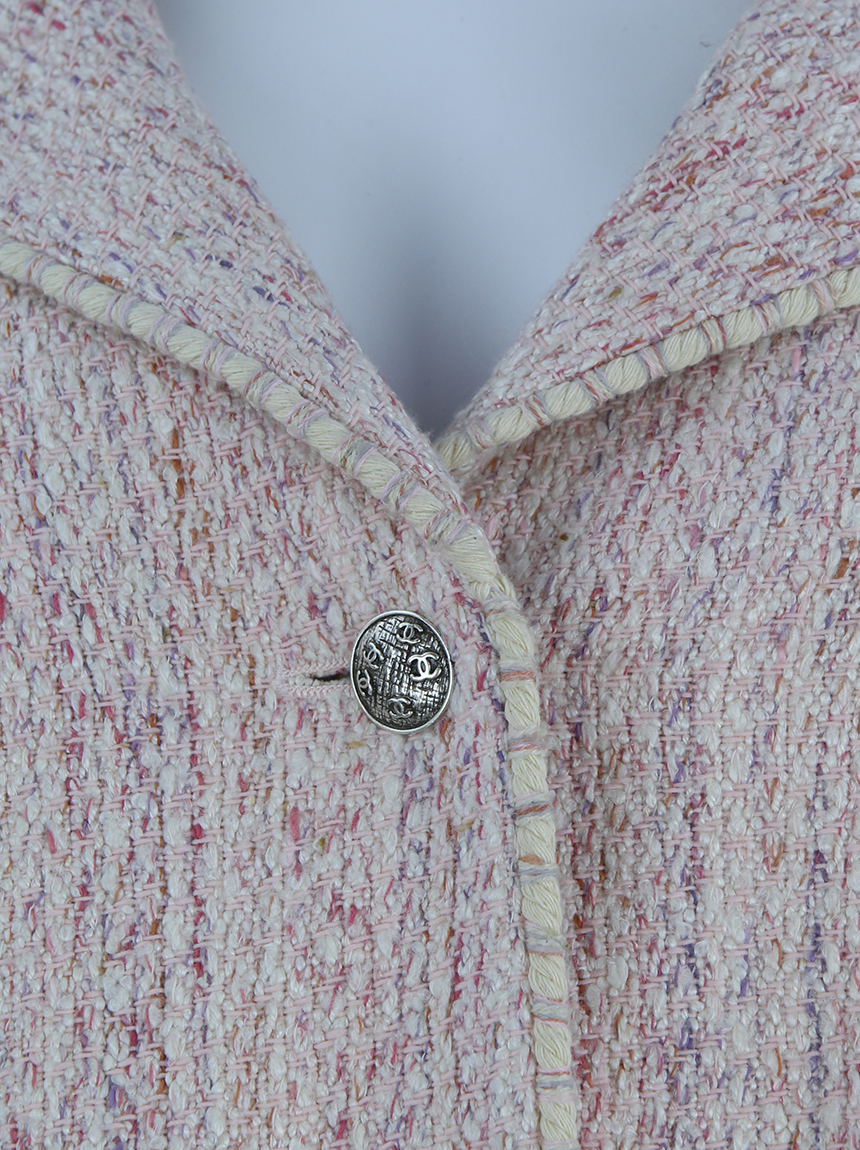 Blazer Chanel Tweed Rosa - JMD18 Original | Etiqueta Única