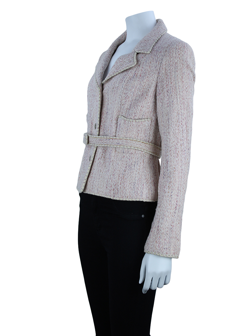 Blazer Chanel Tweed Rosa - JMD18 Original | Etiqueta Única