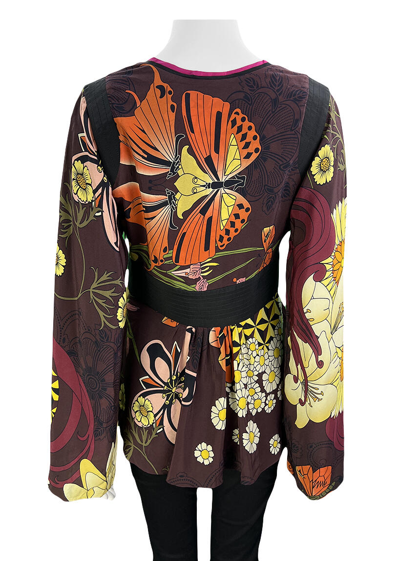 Blusa Adriana Barra Manga Longa Estampada Original - | Etiqueta Única