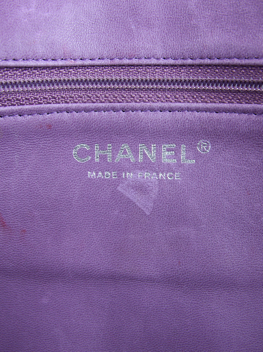 Bolsa Chanel CC Python Pochette Lilás - AUH12 Original - | Etiqueta Única