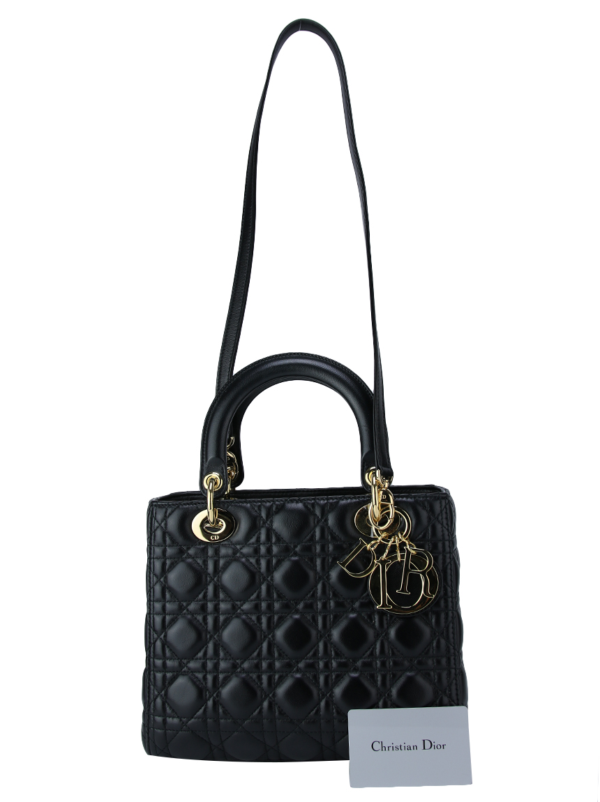 Bolsa Christian Dior Lady Dior Medium Preta - AKF58 Original | Etiqueta Única
