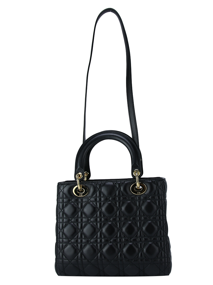 Bolsa Christian Dior Lady Dior Medium Preta - AKF58 Original | Etiqueta Única