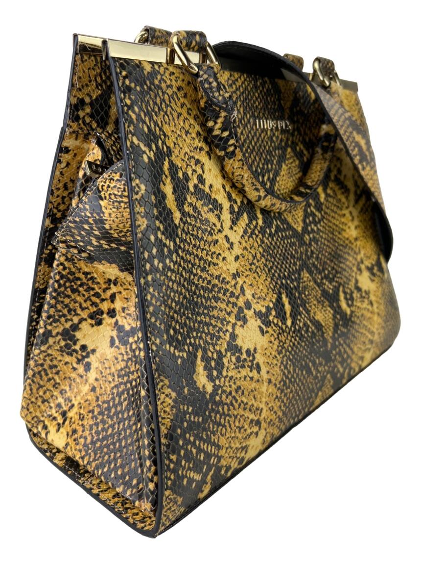 Bolsa Tote Ellus DLX Embossed Python Original - | Etiqueta Única