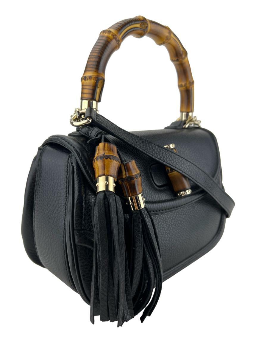 Bolsa com Alça Gucci New Bamboo Medium Preta Original - BIEM2 ...