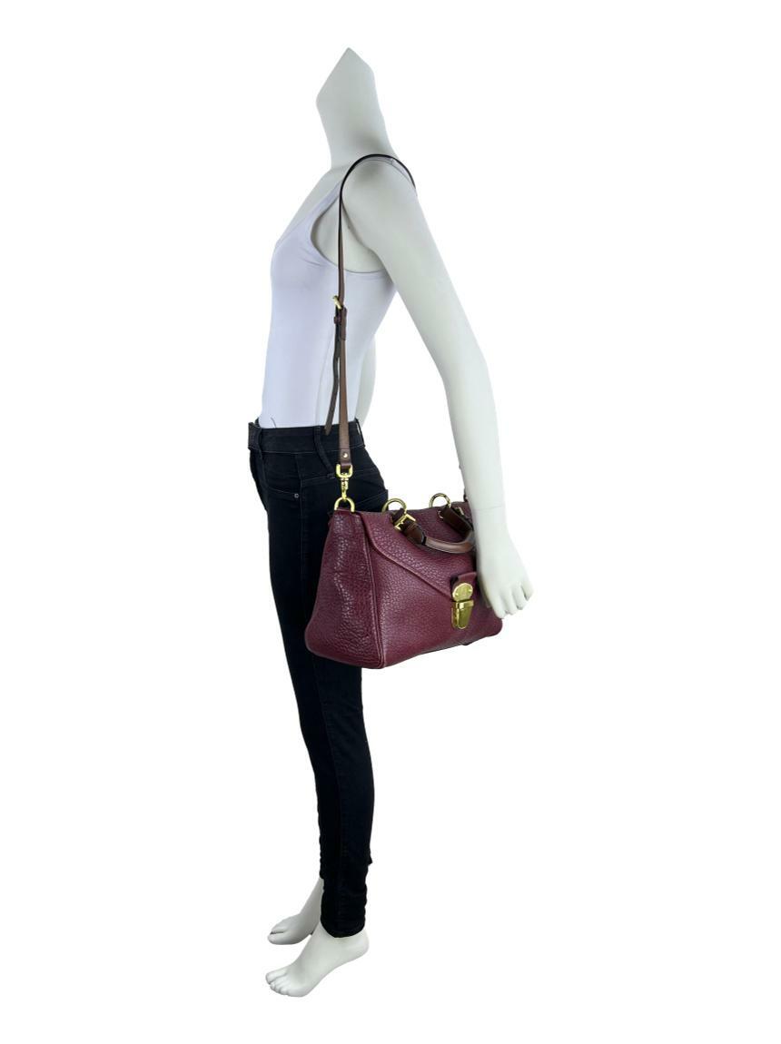 Bolsa com Alça Mulberry Polly Push Lock Vinho - AFH341 Original ...