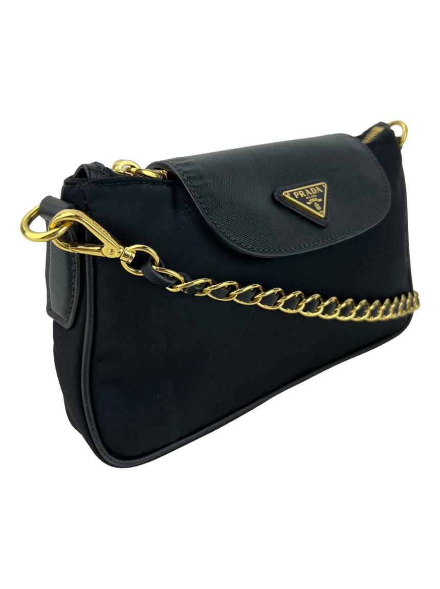 Bolsa com Alça Prada Crossbody Nylon Preta - SQJ10 Original | Etiqueta ...