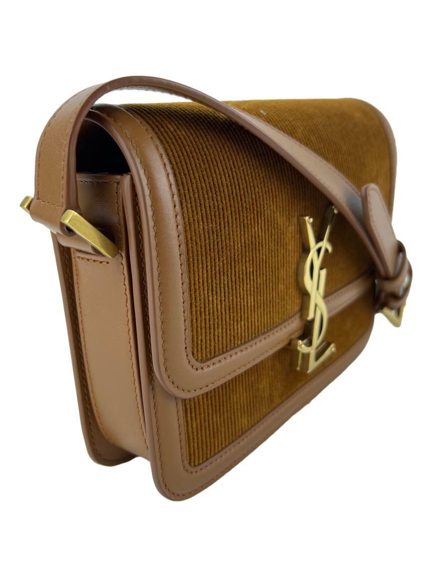 Bolsa com Alça Yves Saint Laurent Solferino Small Veludo Marrom ...