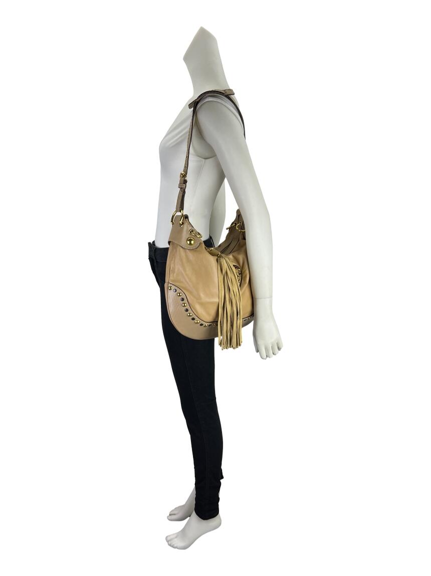 Bolsa Hobo Gucci Babouska Couro Bege Original - CHSB4 | Etiqueta Única