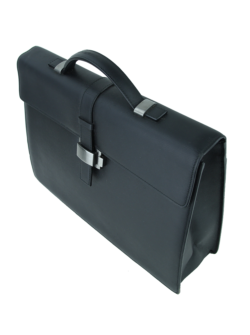 Bolsa Montblanc Pasta Couro Preto - NGI2 Original | Etiqueta Única