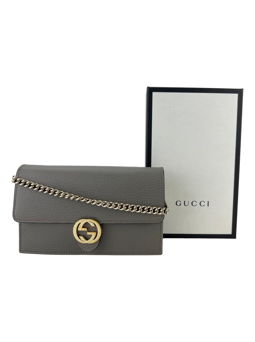 Bolsa Tiracolo Gucci Dollar Interlocking WOC Cinza - BJPP2 Original ...
