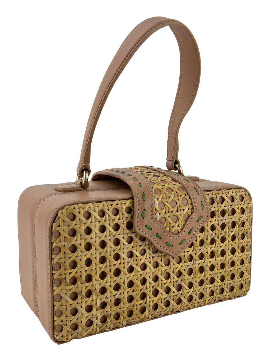 Bolsa Tiracolo Mehry Mu Box Raffia Bicolor Original - | Etiqueta Única