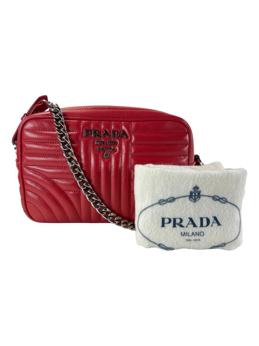 Bolsa Tiracolo Prada Camera Diagramme Vermelha - NYM12 Original ...