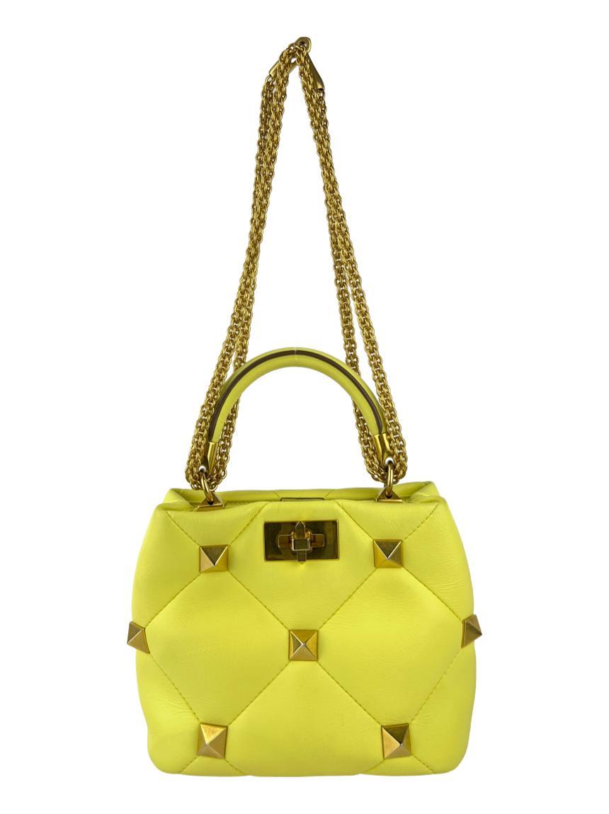 Bolsa Tiracolo Valentino Roman Stud Amarelo - NCP68 Original | Etiqueta Única