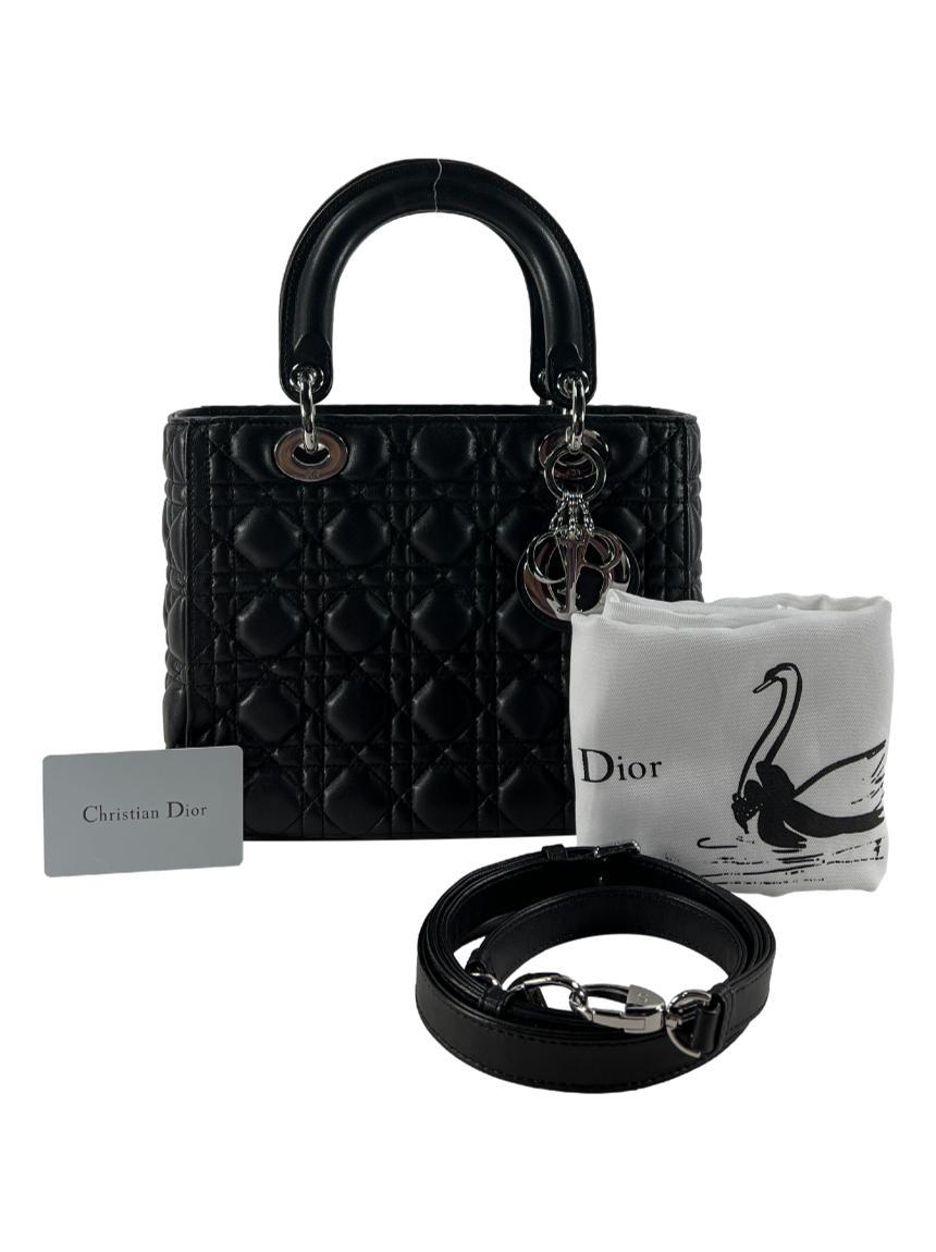 Bolsa Tote Christian Dior Lady Dior Cannage Preto - CSJK1 Original | Etiqueta Única