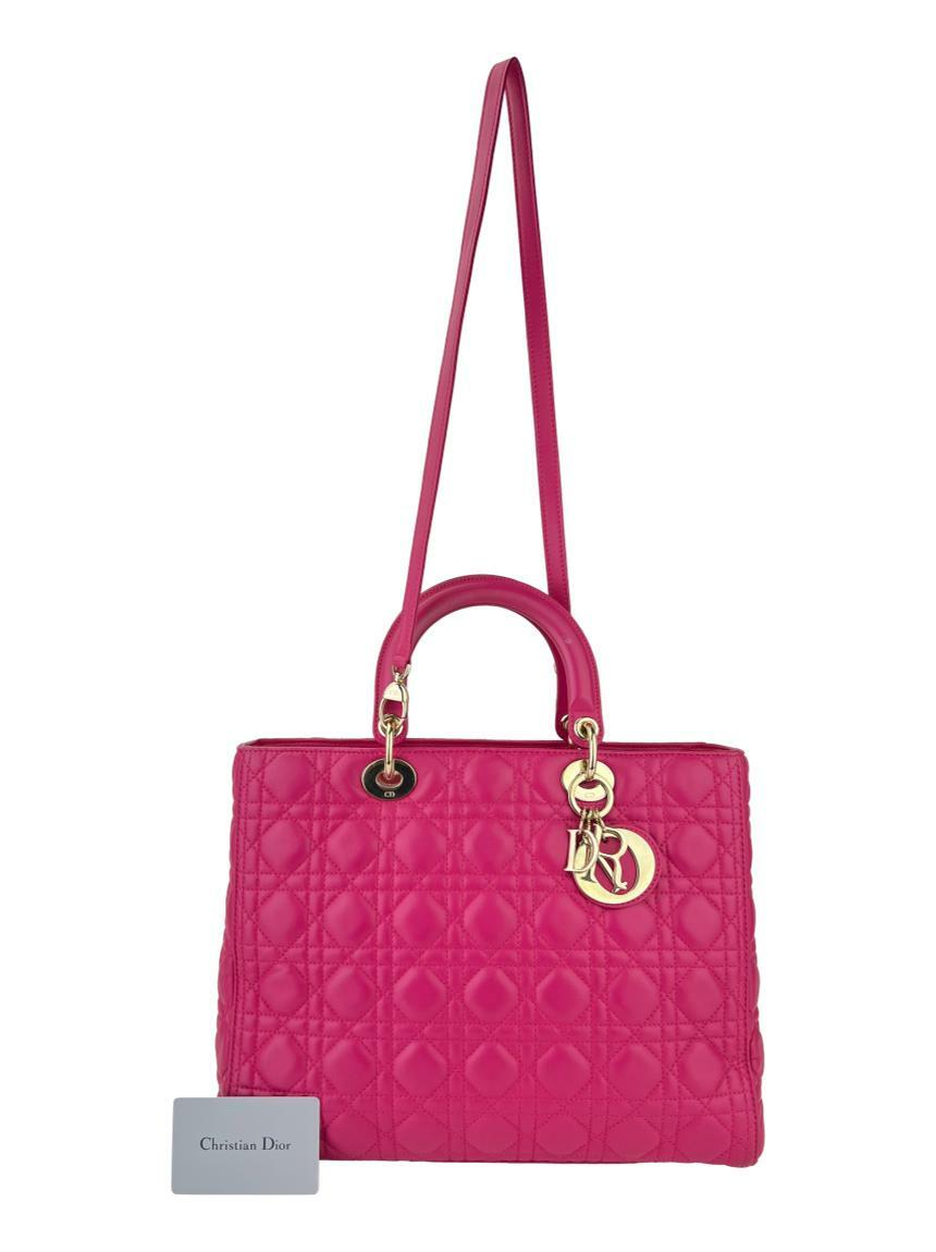 Bolsa Tote Christian Dior Lady Dior Cannage Rosa - CBIN2 Original ...