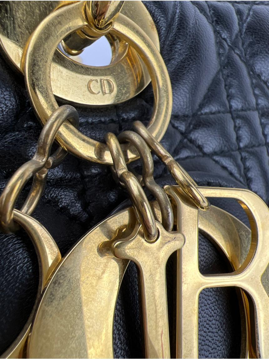 Bolsa Tote Christian Dior Lady Dior Preta - CACM15 Original | Etiqueta ...