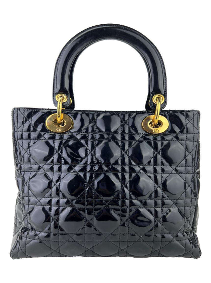 Bolsa Tote Christian Dior Lady Dior Preta Vintage - CDXD3 Original ...