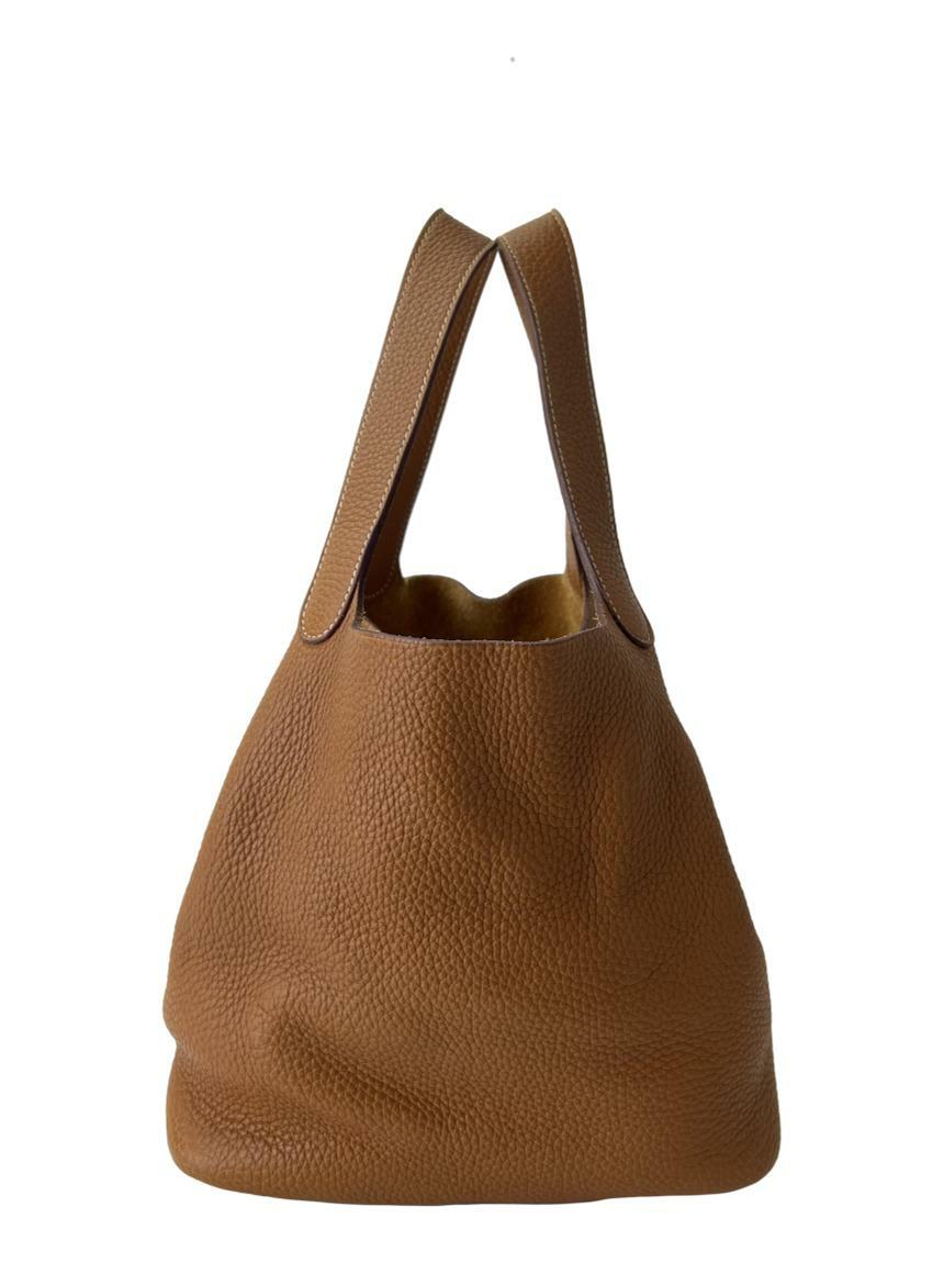 Bolsa Tote Hermès Picotin Clemence Marrom Original - | Etiqueta Única