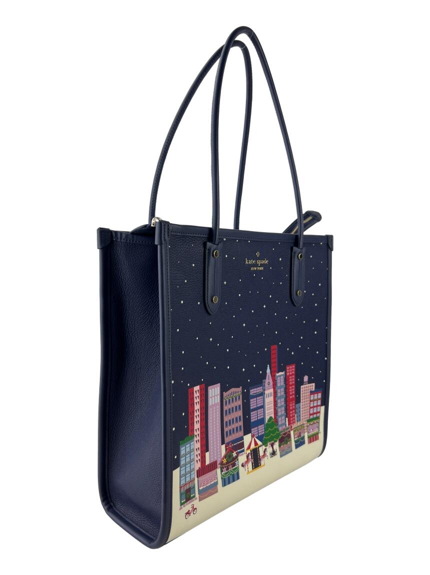 Bolsa Tote Kate Spade Winter Wonders North South Couro Azul - HCR12 ...