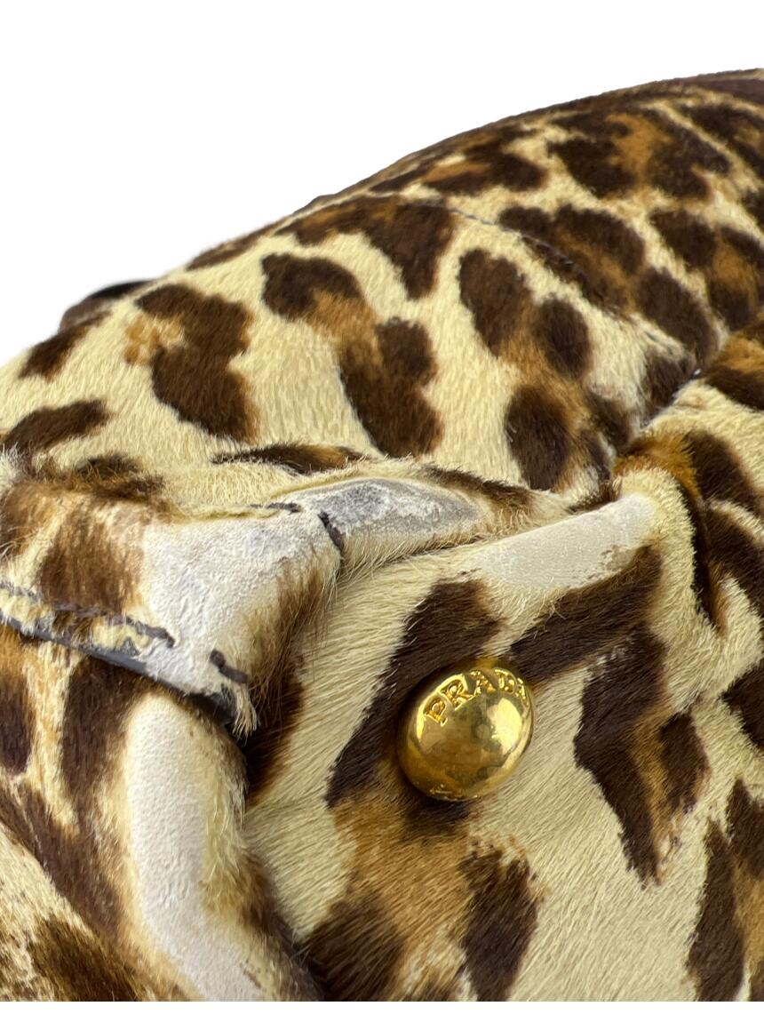 Bolsa Tote Prada Cavallino Leopard Print Marrom - DCR283 Original ...