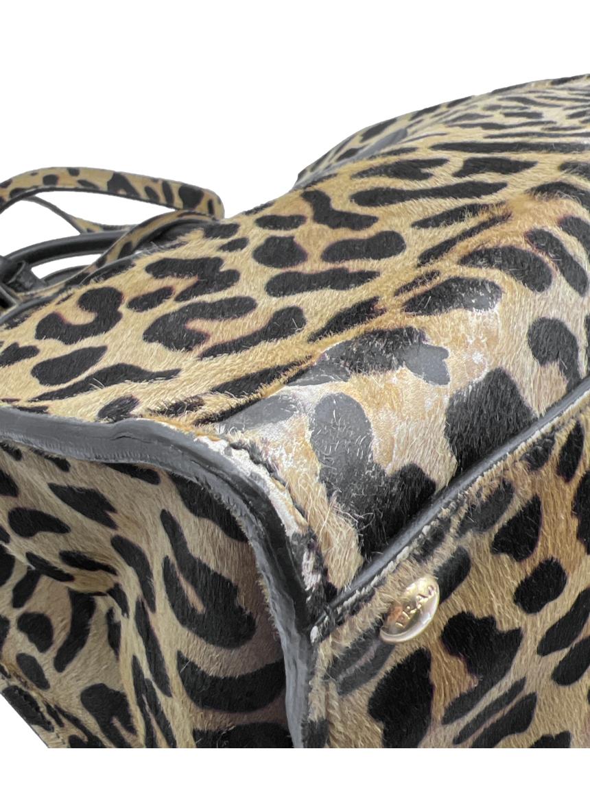 Bolsa Tote Prada Twin Pocket Leopard - CMNI1 Original | Etiqueta Única