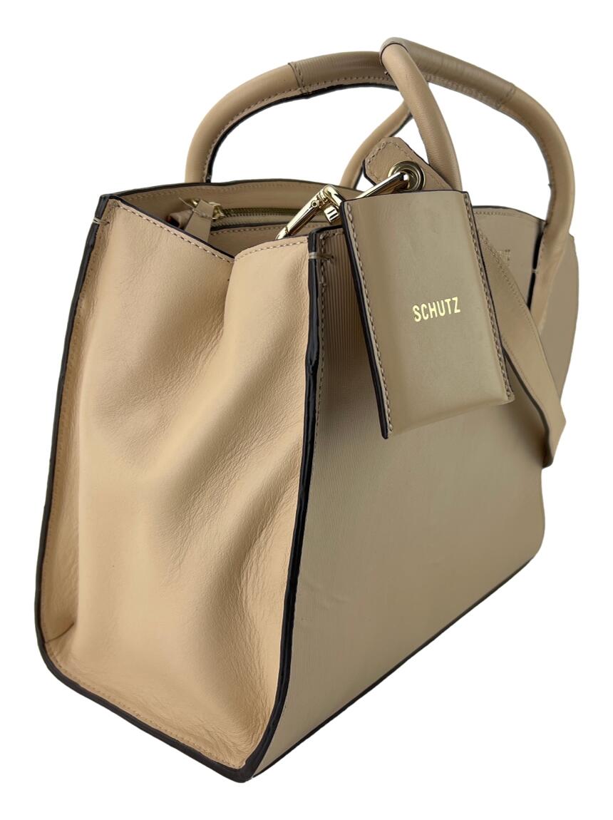 Bolsa Tote Schutz Couro Bege - AGYP96 Original | Etiqueta Única