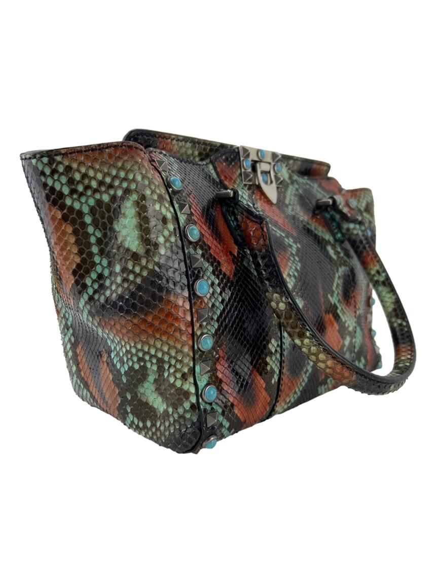Bolsa Tote Valentino Rockstud Python Colorida Original - CGOH1 | Etiqueta Única