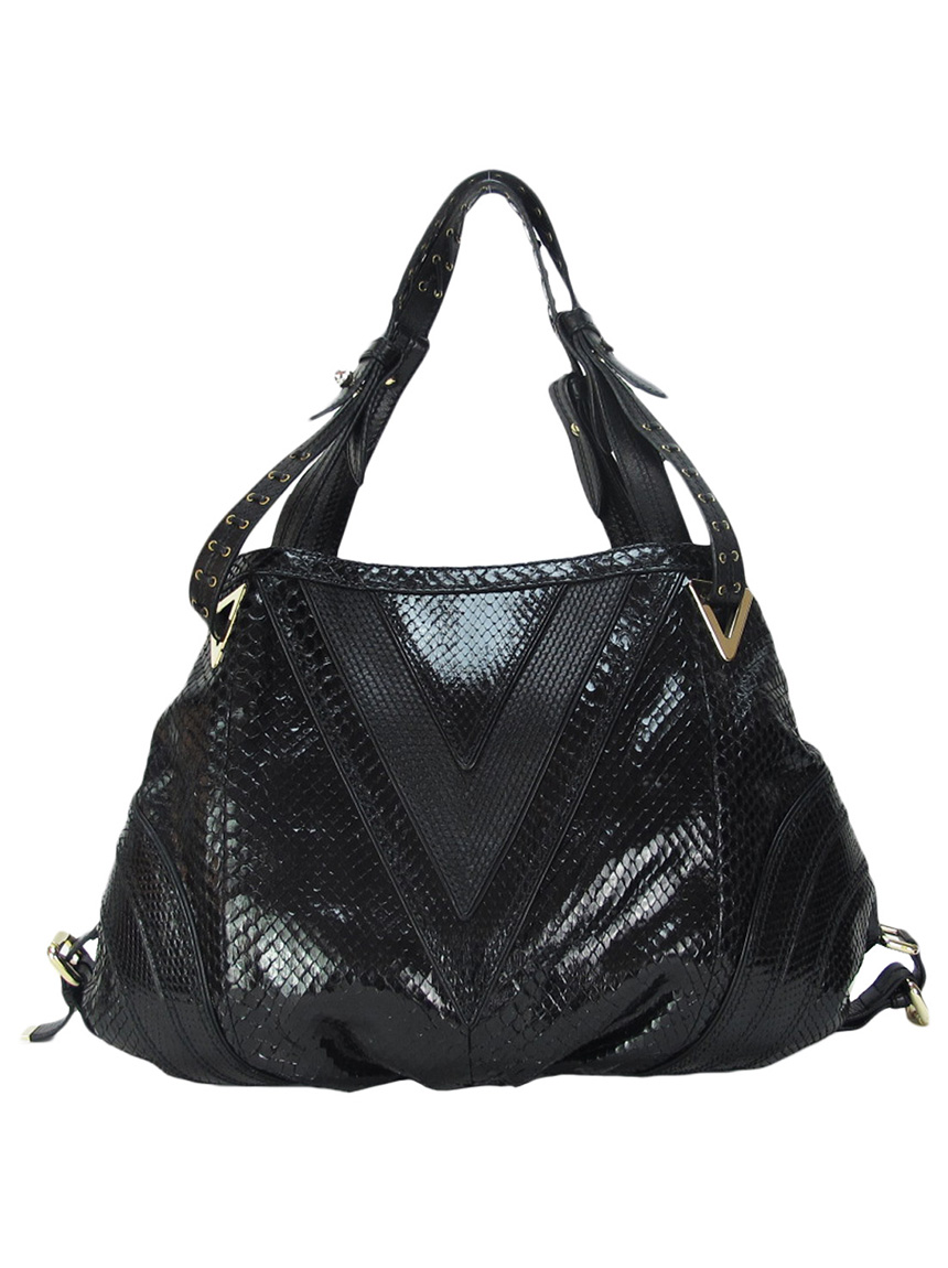 Bolsa Versace Preta Cobra Original - DK57 | Etiqueta Única