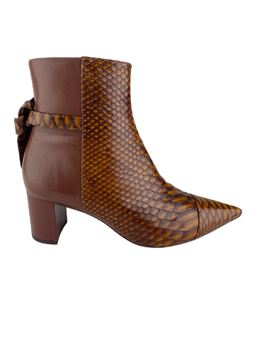 Bota Alexandre Birman Python Marrom - MZA159 Original | Etiqueta Única