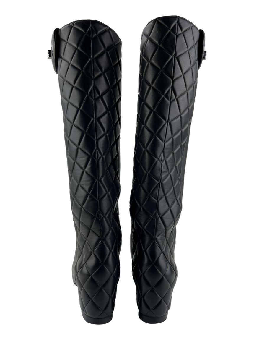 Bota Chanel Matelassê Couro Preto Original - BZNT40 | Etiqueta Única