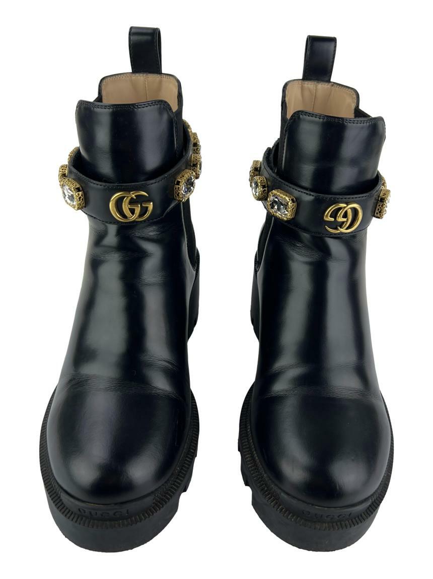 Bota Gucci Crystal GG Trip Preta - BZZV1 Original | Etiqueta Única