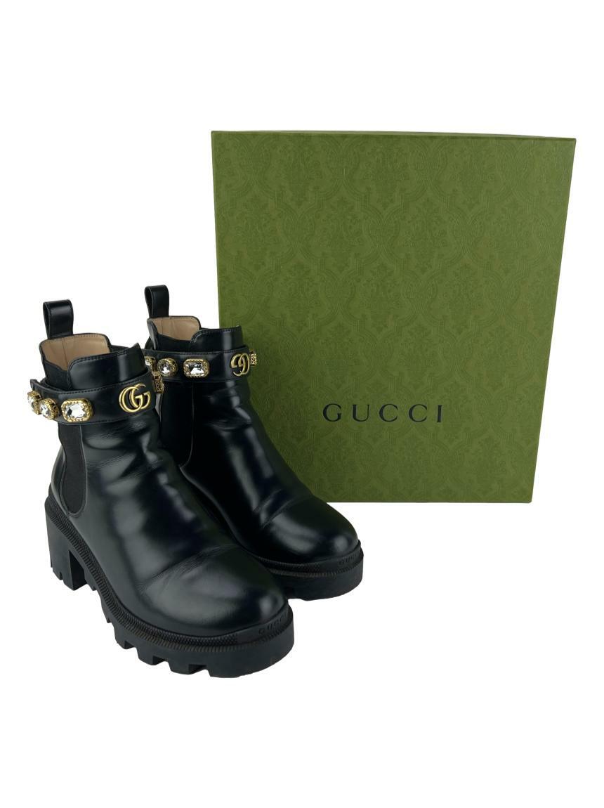 Bota Gucci Crystal GG Trip Preta - BZZV1 Original | Etiqueta Única