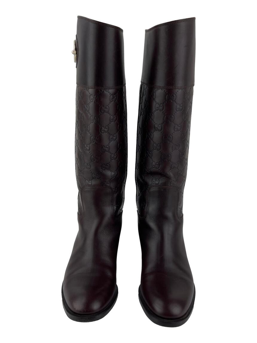 Bota Gucci Guccissima Couro Riding Marrom - BCH6067 Original | Etiqueta ...