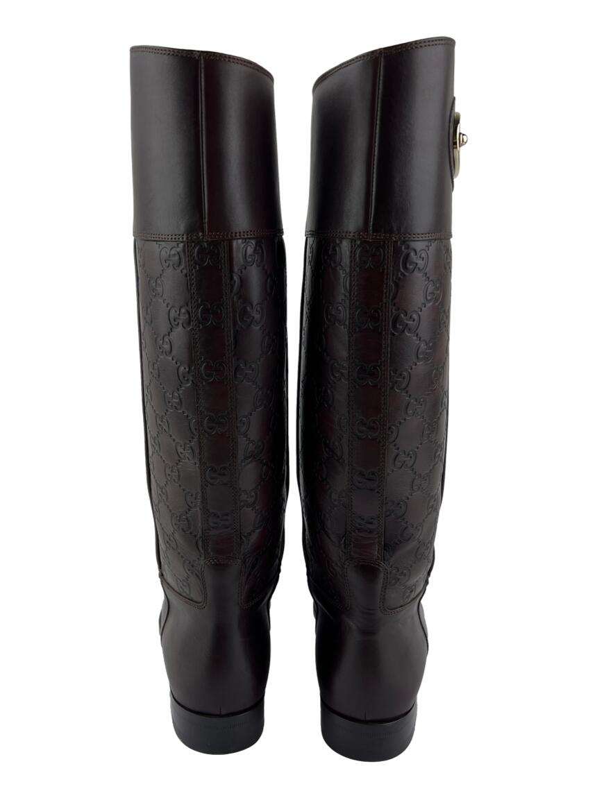 Bota Gucci Guccissima Couro Riding Marrom - BCH6067 Original | Etiqueta ...