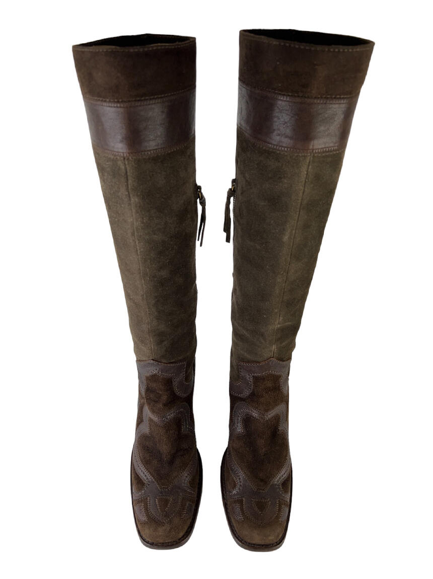 Bota Miu Miu Camurça Marrom - CIXI1 Original | Etiqueta Única