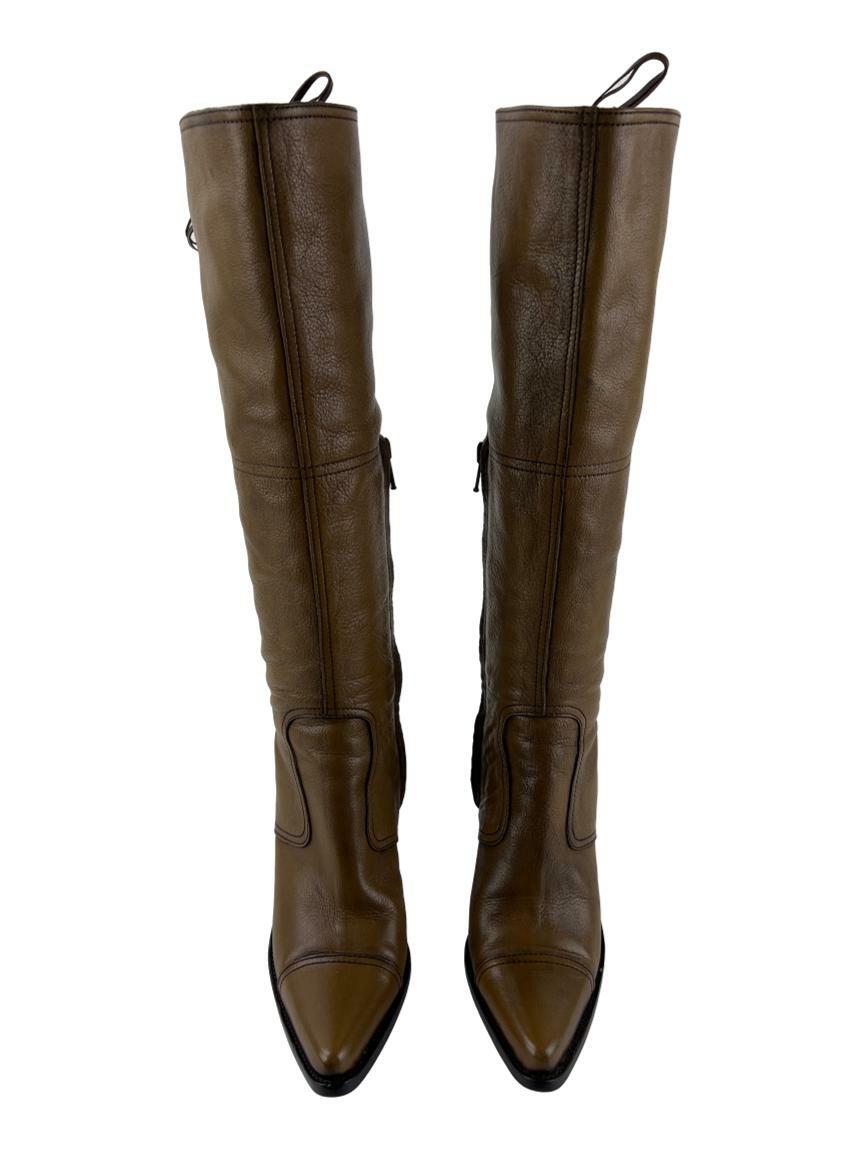 Bota Miu Miu Couro Marrom - DSF132 Original | Etiqueta Única