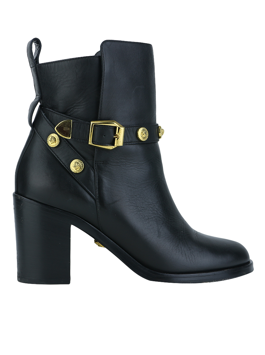 Bota Versace Couro Preto - DJY333 Original | Etiqueta Única