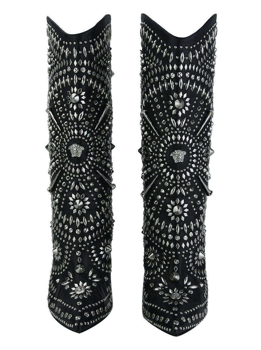 Bota Versace Multi Spikes Original - DZB583 | Etiqueta Única