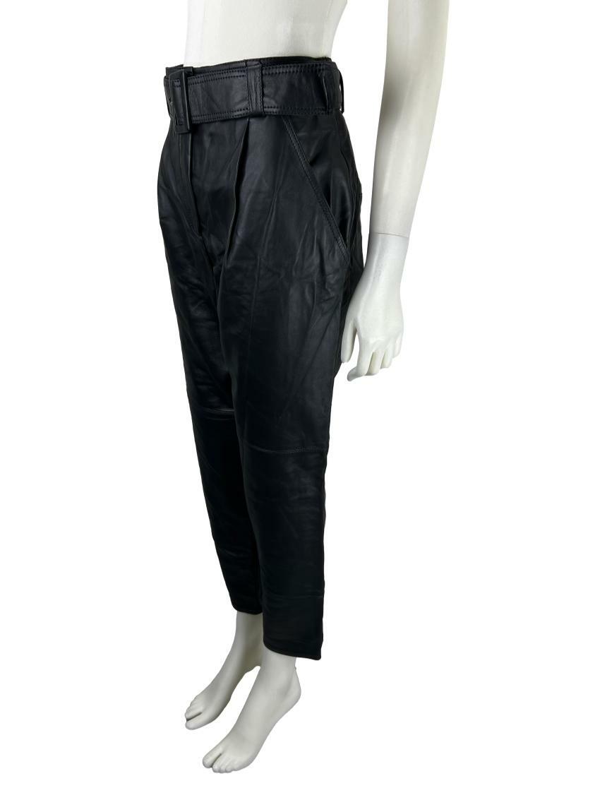 Calça A. Brand Calãa Couro Preto - AGYP37 Original | Etiqueta Única