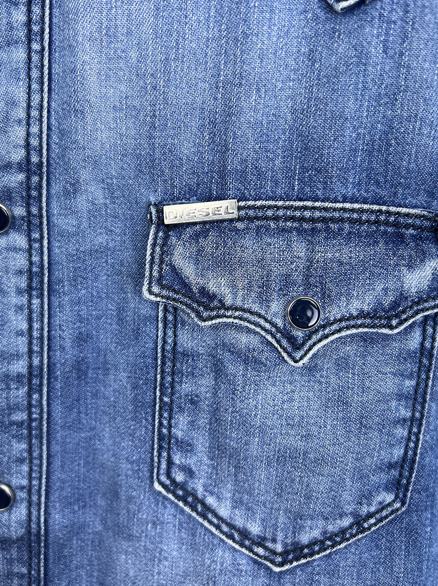 Camisa Diesel Jeans Azul - BCH6667 Original | Etiqueta Única