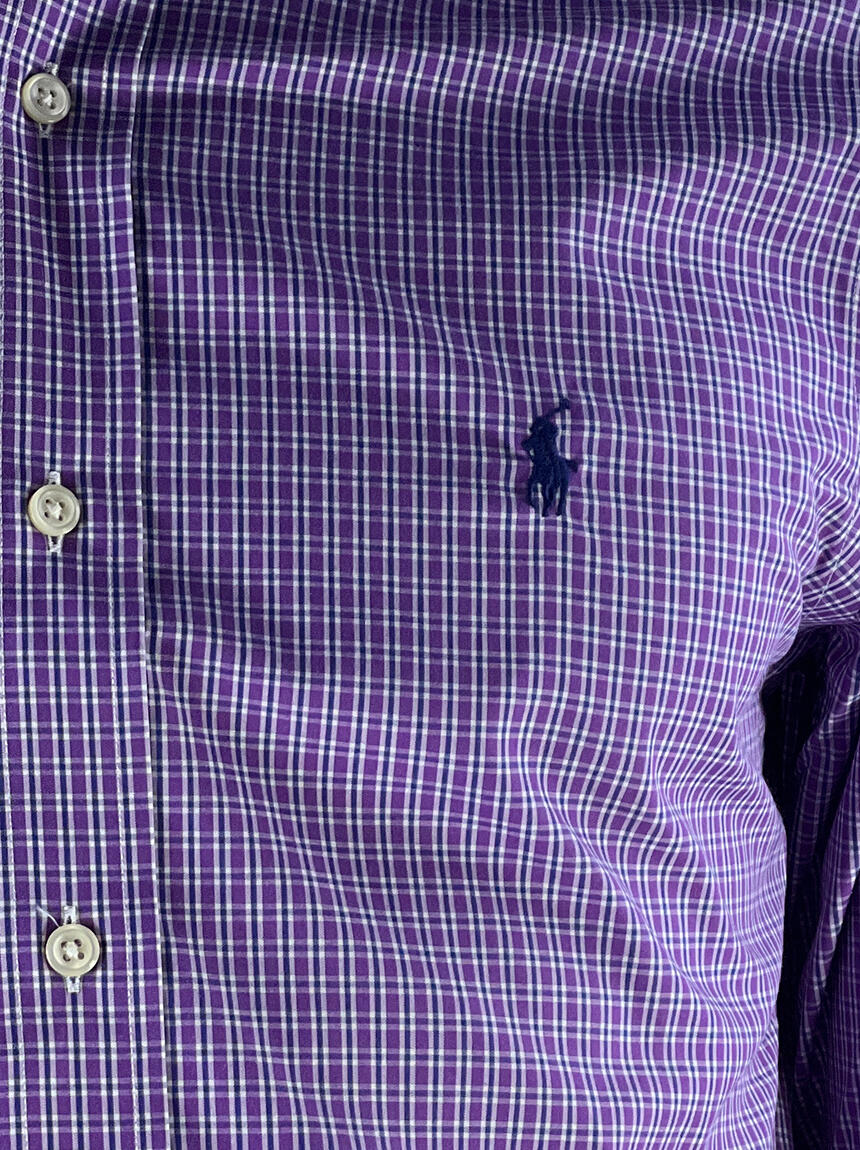 Camisa Polo Ralph Lauren Xadrez Roxo - AFZO52 Original | Etiqueta Única