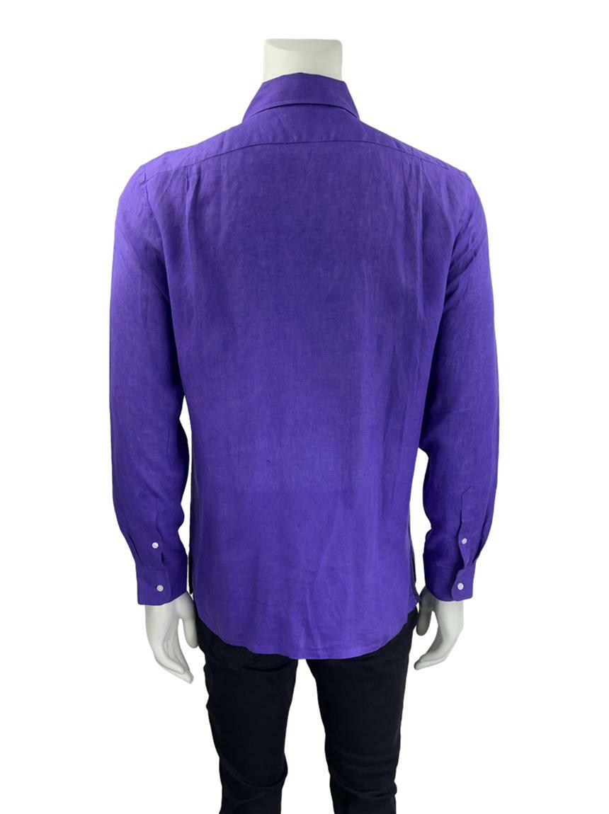 Camisa Ralph Lauren Linho Roxa - CBKH44 Original | Etiqueta Única