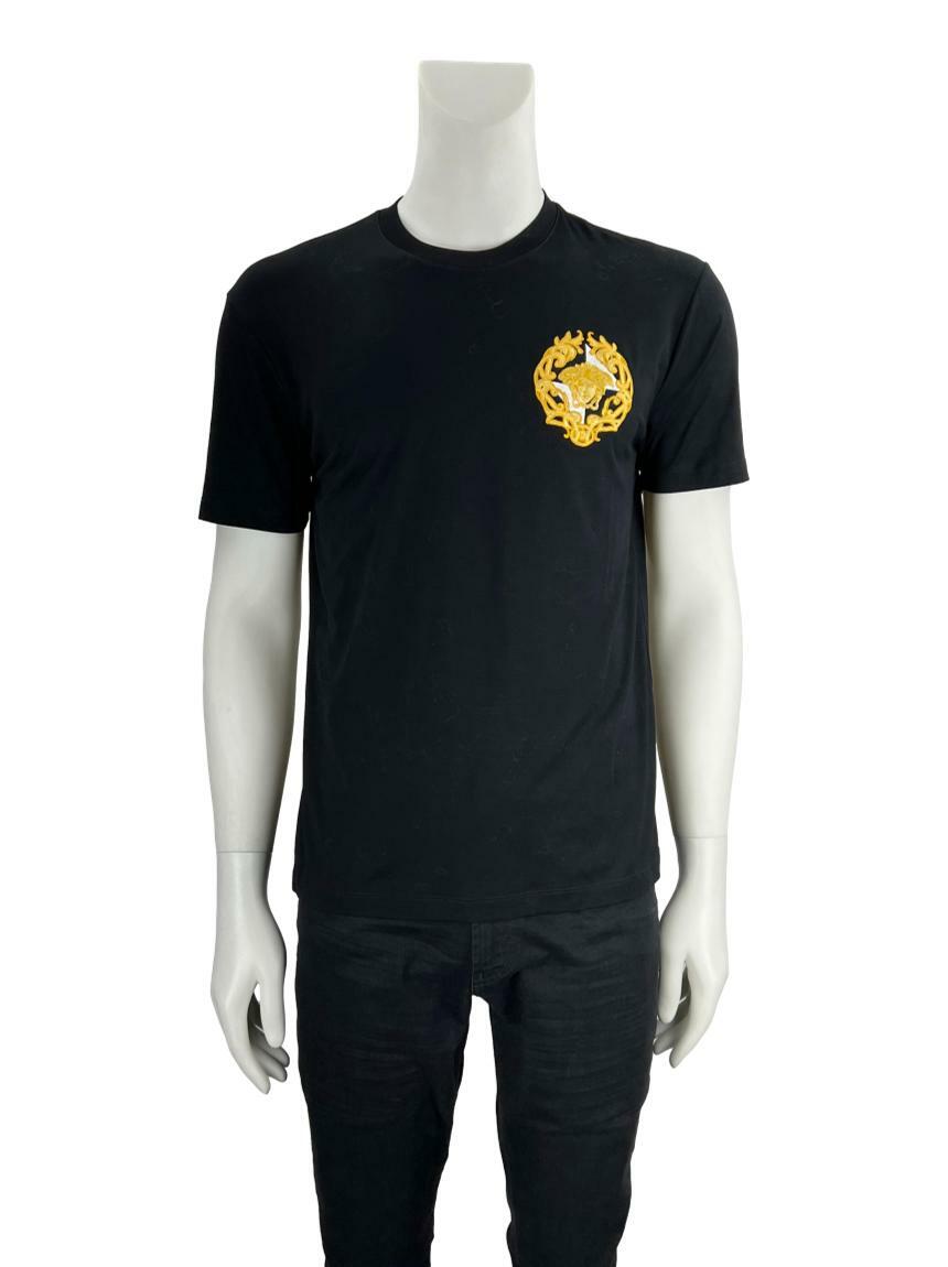 Camisa Versace Bordada Preta - HQL53 Original | Etiqueta Única