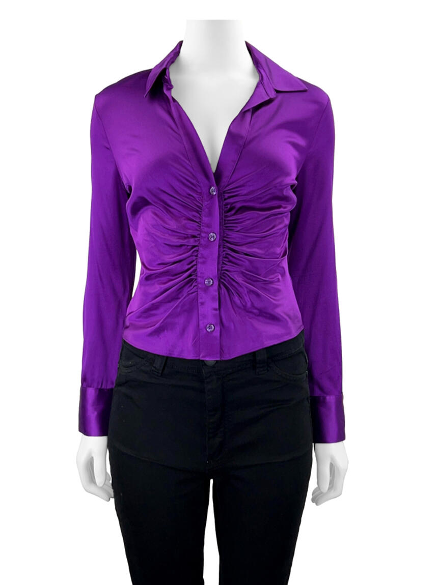 Camisa Zara Tecido Roxo Original - CASC2 | Etiqueta Única