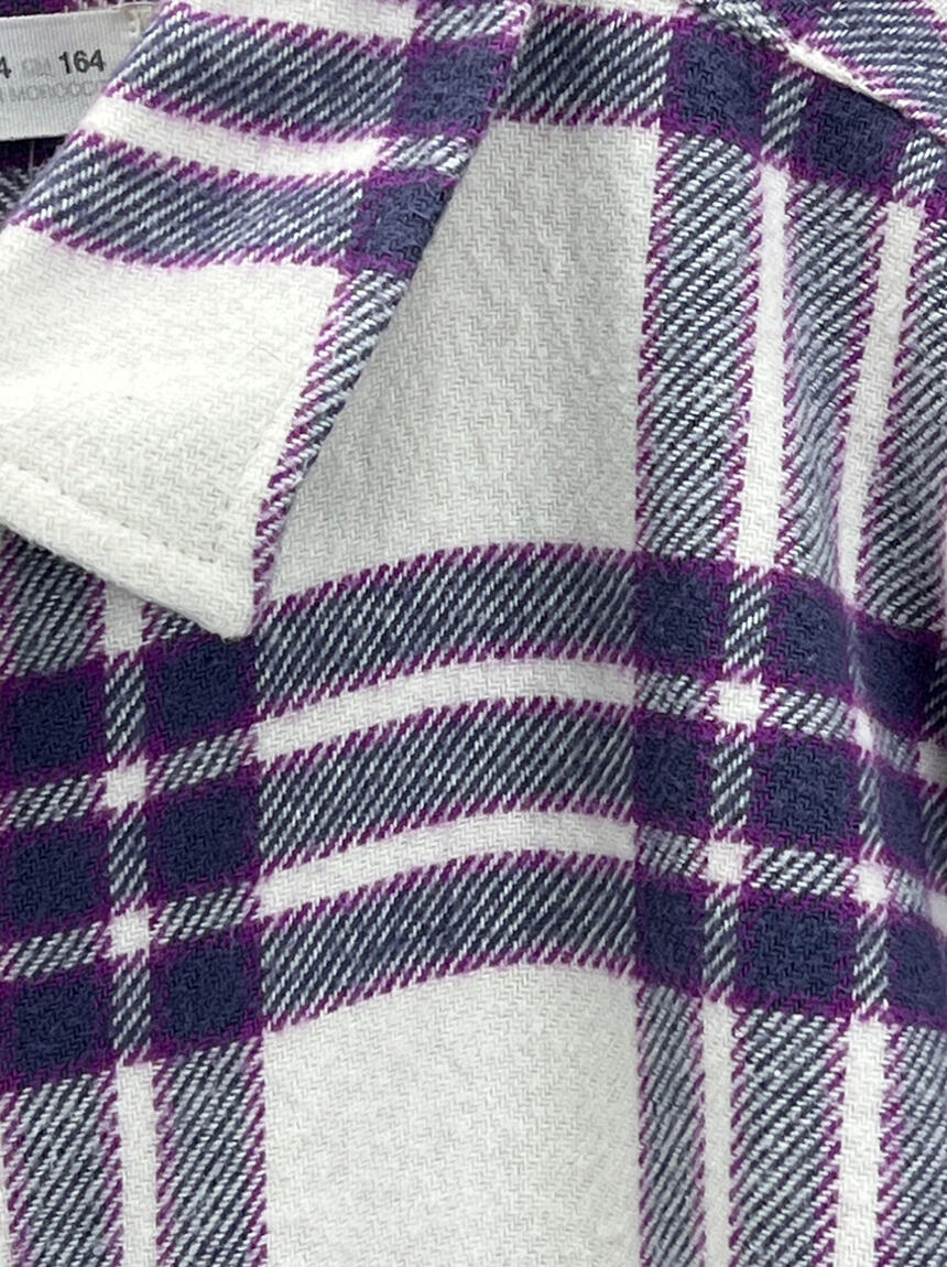 Camisa Zara Xadrez Roxo Original - HWP90 | Etiqueta Única