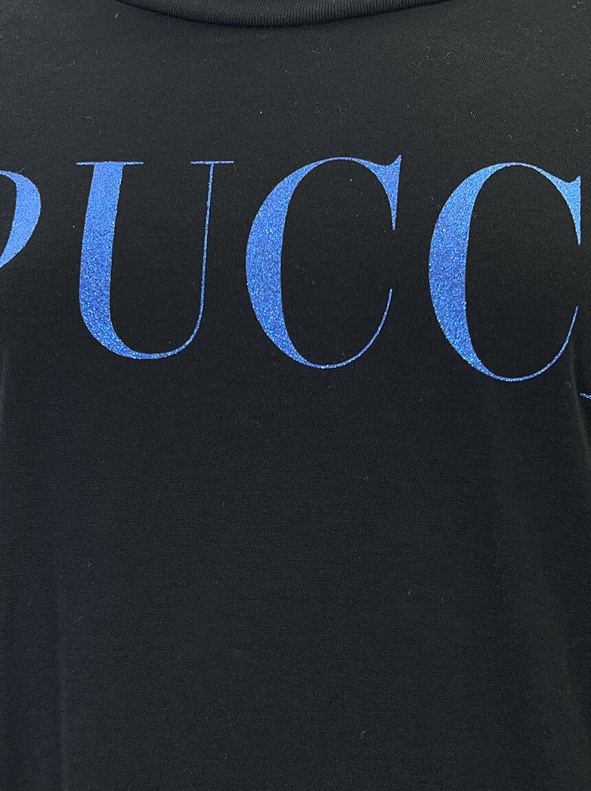 Camiseta Emilio Pucci Logo Preta - GOG30 Original | Etiqueta Única